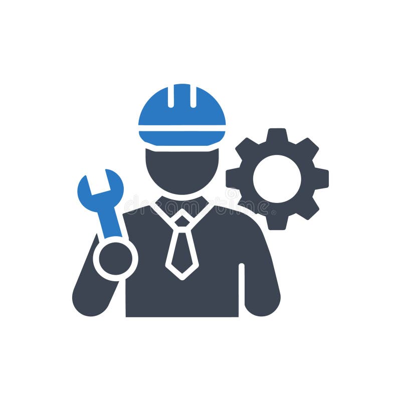 Engineering Worker Icon stock vector. Illustration of technician ...