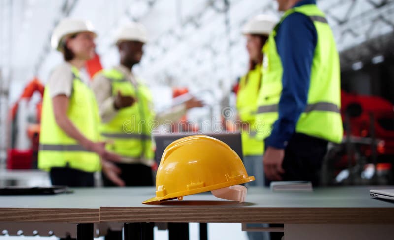 Engineering Worker Wearing a Plastic Hard Hat Stock Image - Image of ...