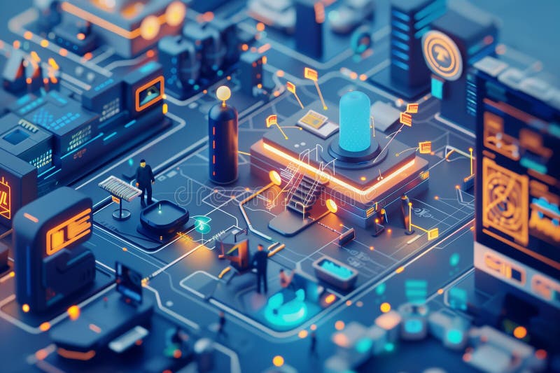 Engineering Workers Repair and Maintenance on Computer Motherboard ...