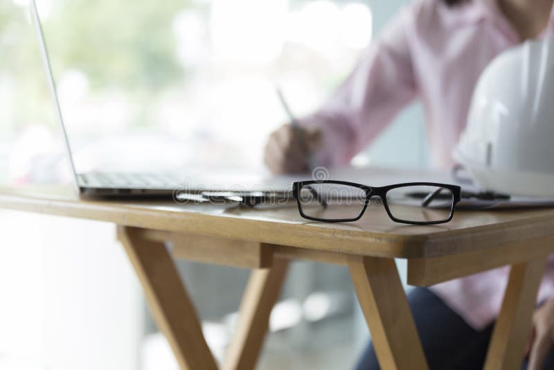 Engineering Working with Computer Laptop Stock Image - Image of worker ...