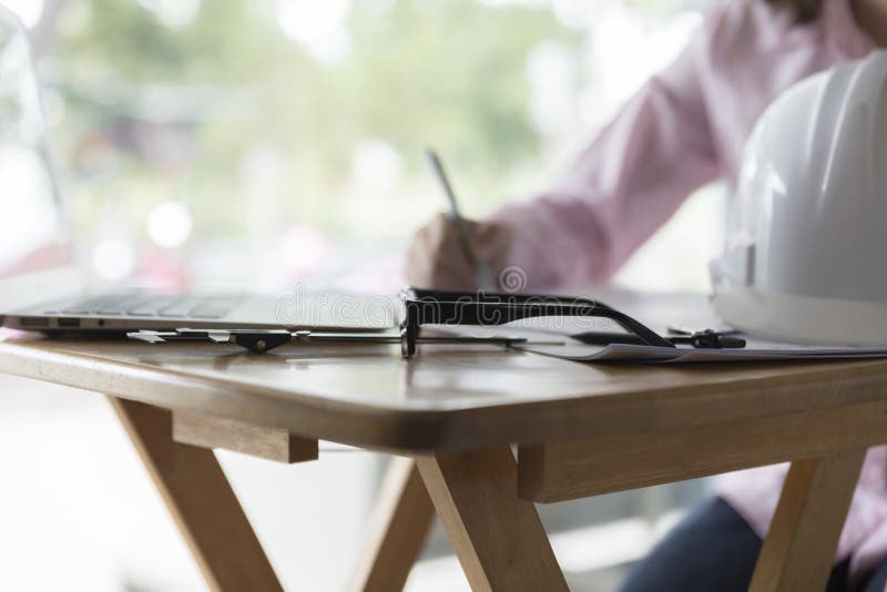Engineering Working with Computer Laptop Stock Image - Image of ...
