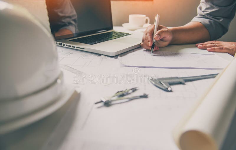 Engineering is Working on the Design, Construction on the Work T Stock ...