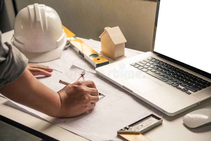 Engineering is Working on the Design, Construction on the Work T Stock ...