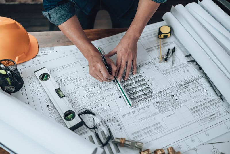 Engineering Working with Drawings Inspection and Writing on the Office ...