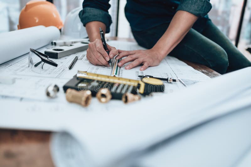 Engineering Working with Drawings Inspection and Writing on the Office ...