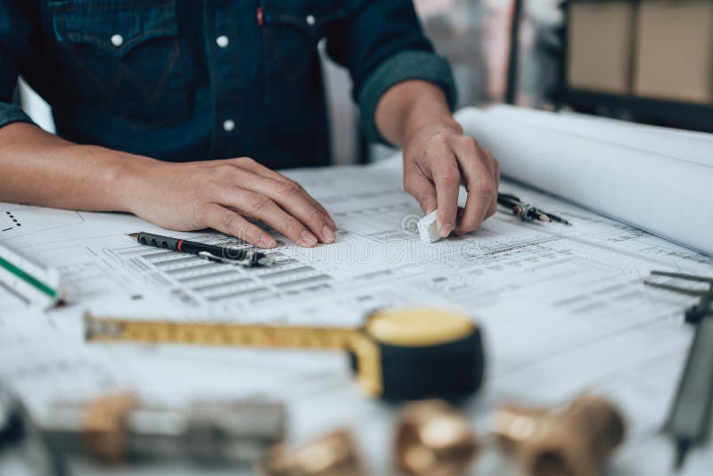 Engineering Working with Drawings Inspection and Writing on the Office ...