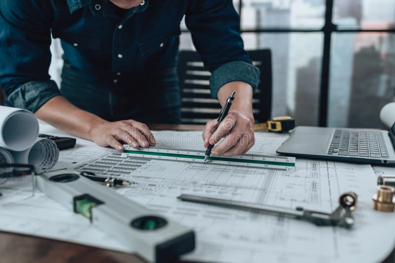 Engineering Working with Drawings Inspection and Writing on the Office ...