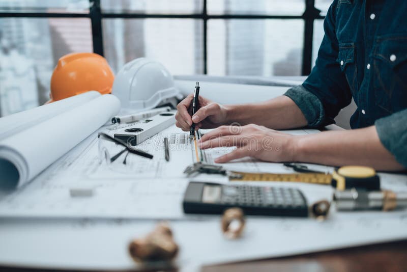 Engineering Working with Drawings Inspection and Writing on the Office ...