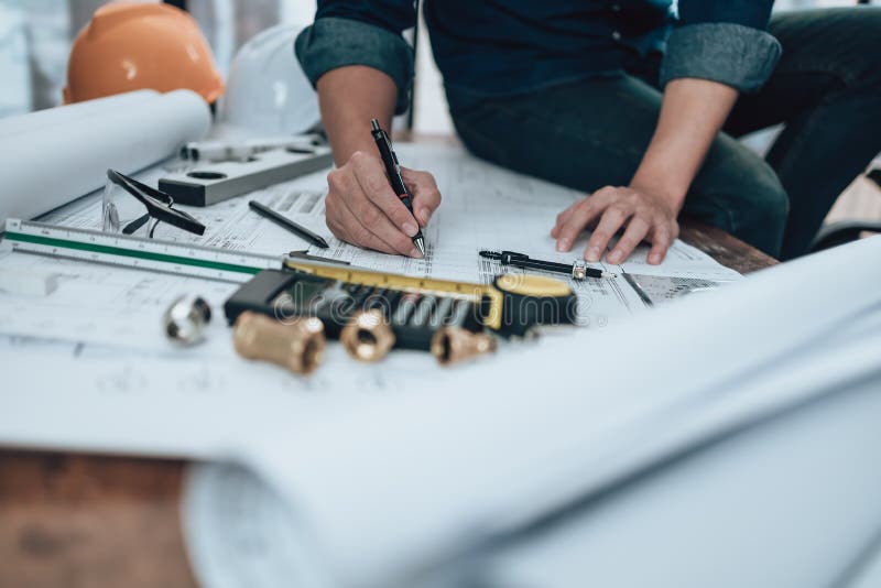 Engineering Working with Drawings Inspection and Writing on the Office ...