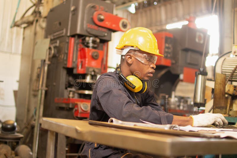 Engineering Working in Factory Concept Stock Photo - Image of goggles ...