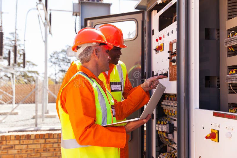 Electrical engineers work stock photo. Image of facility - 43843432