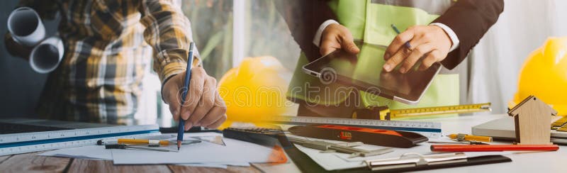 Engineers or Architects is Watching on Model Building and Blueprint in ...