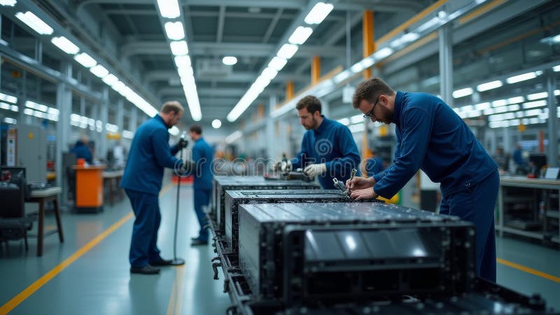 Production of Electric Moyles Stock Illustration - Illustration of ...