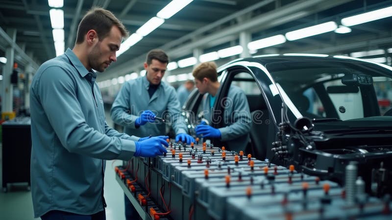 Production of Electric Moyles Stock Illustration - Illustration of ...