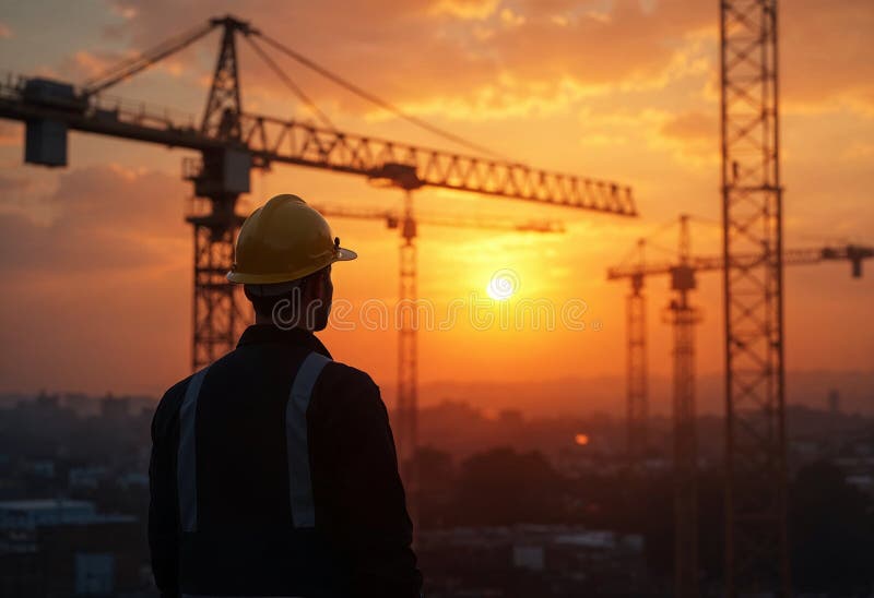 Engineers Back, Construction Worker, House Building, Stock Image ...
