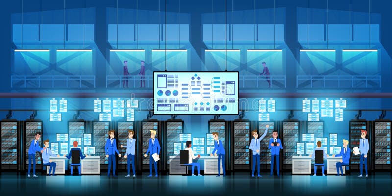 IT Engineers In Big Data Center Work On New Technology Government ...