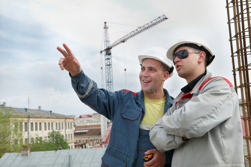 Engineers Builders at Construction Stock Photo - Image of contractor ...