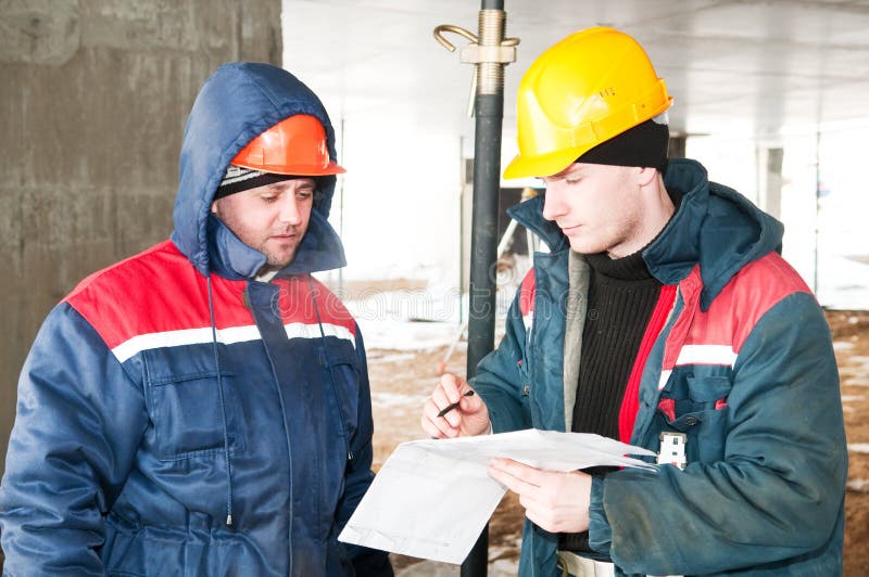 Engineers Builders at Construction Stock Photo - Image of constructor ...