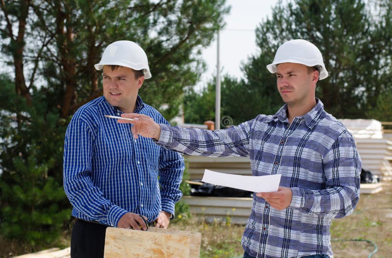 Engineers on a Building Site Stock Image - Image of building ...