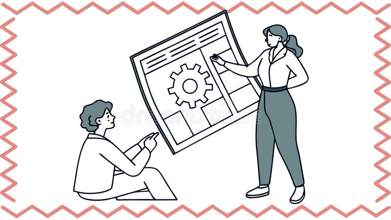 Engineers Collaborating on Blueprint, Innovative Project Design, Vector Design Generative AI ...