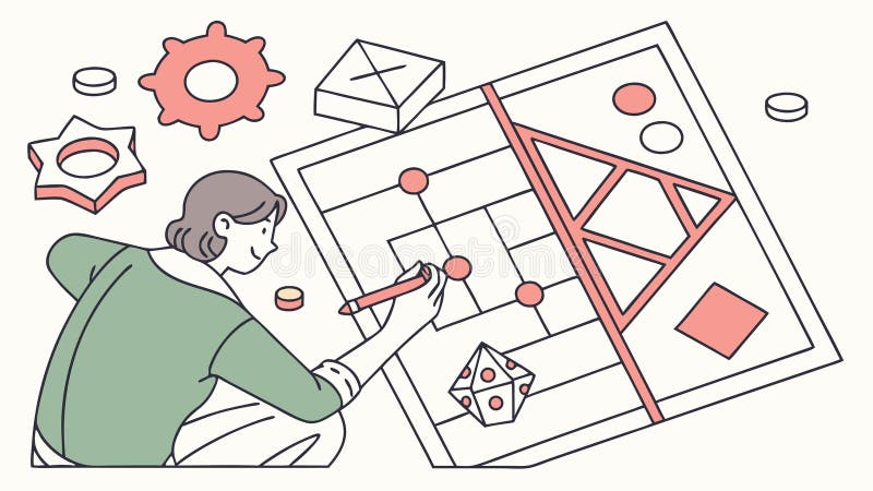 Engineers Collaborating on Blueprints, Technical Design, Project Planning, Vector Design ...