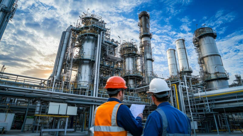 Engineers Collaborating on Carbon Capture Technology Project Stock Illustration - Illustration ...