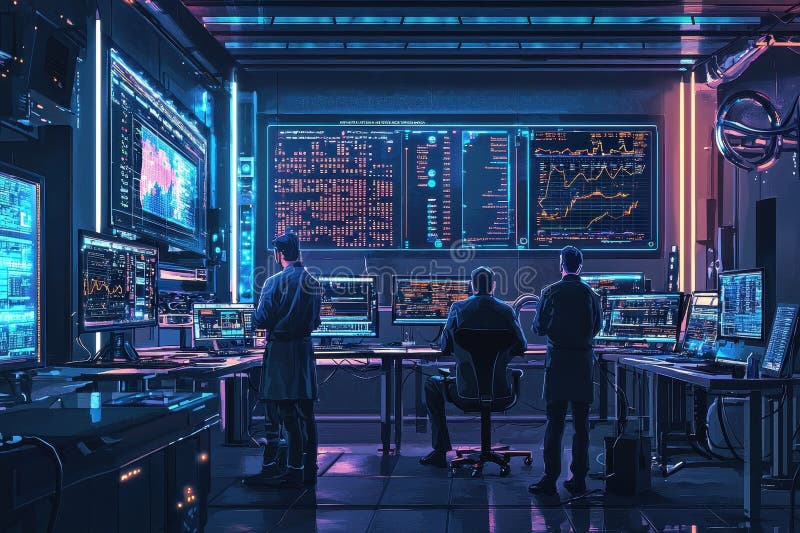 Engineers Collaborating in a High-Tech Work Environment Stock Image ...