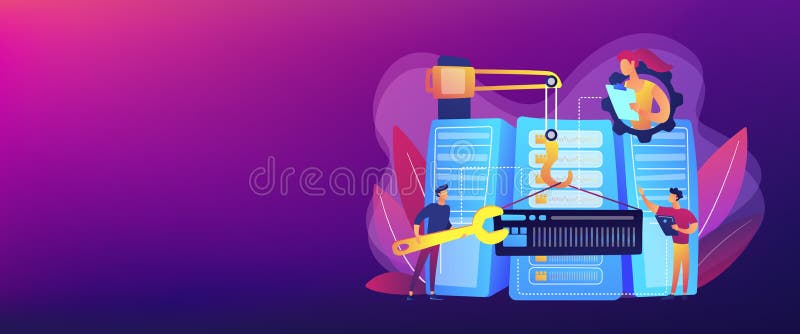 Big Data Engineering Concept Banner Header. Stock Vector - Illustration ...