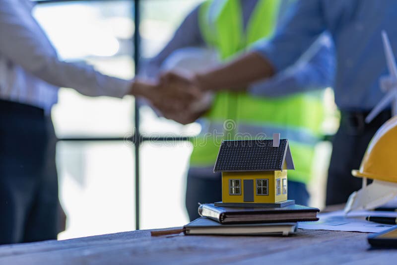 Engineers and Construction Crews Shake Hands, Start New Project ...