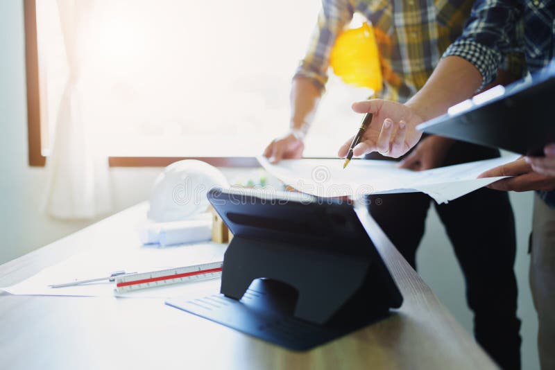 Engineers are Consulting the Team To Design an Architectural Structure ...