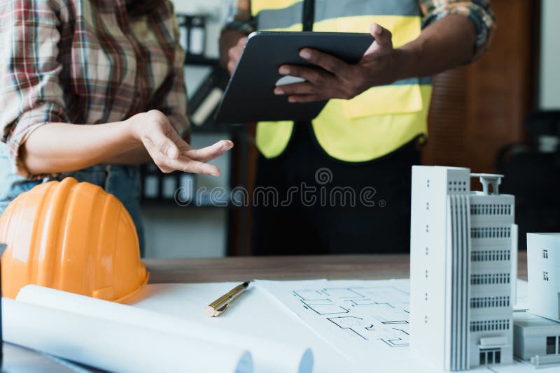 Engineers are Consulting the Team To Design an Architectural Structure ...