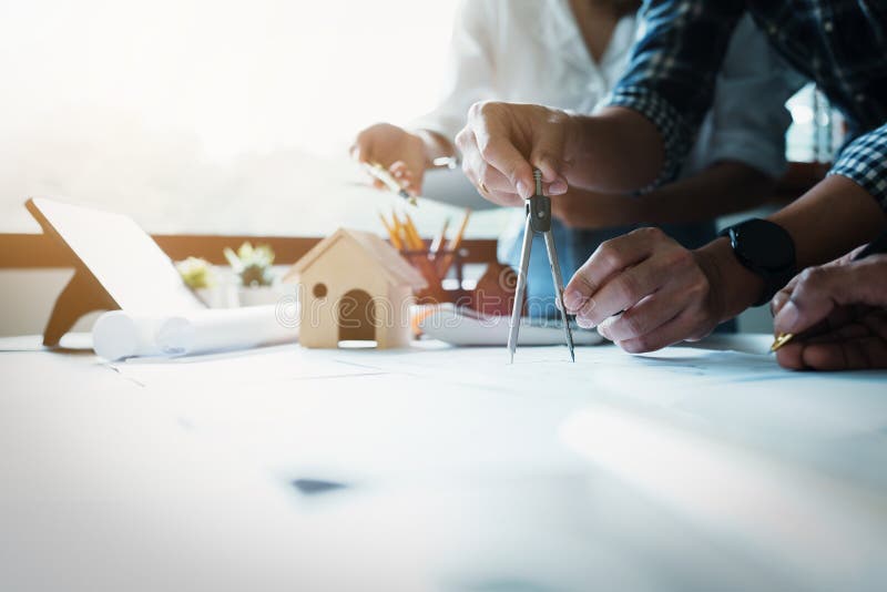 Engineers are Consulting the Team To Design an Architectural Structure ...