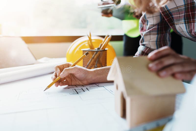 Engineers are Consulting the Team To Design an Architectural Structure ...