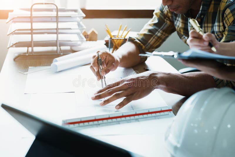 Engineers are Consulting the Team To Design an Architectural Structure ...