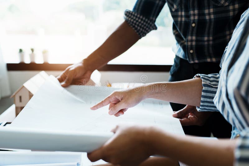 Engineers are Consulting the Team To Design an Architectural Structure ...