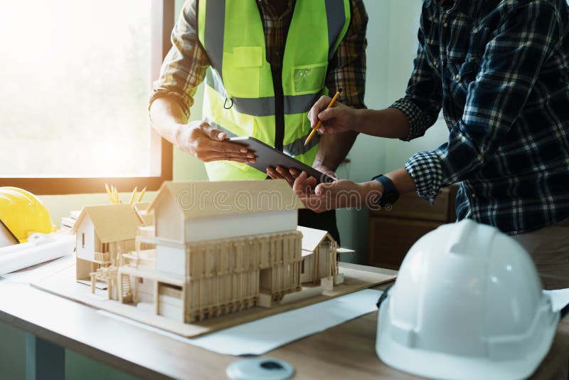 Engineers are Consulting the Team To Design an Architectural Structure ...