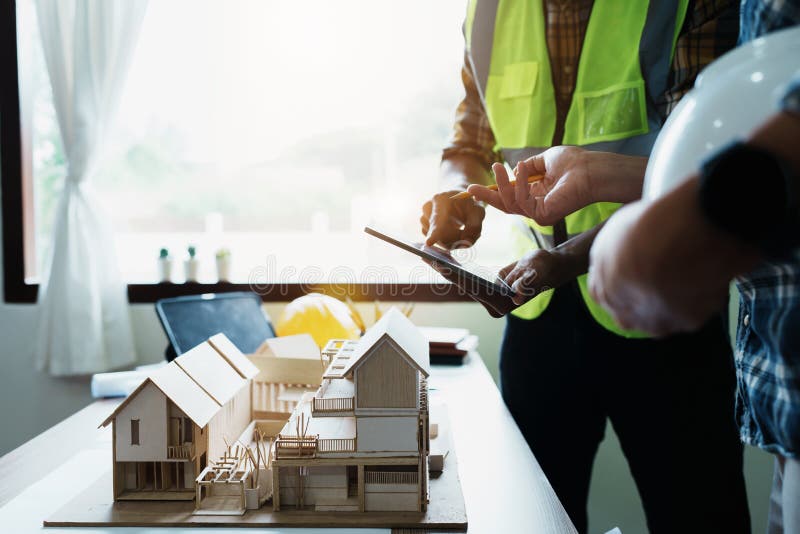 Engineers are Consulting the Team To Design an Architectural Structure ...