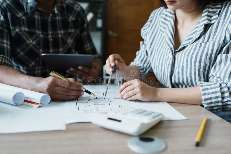 Engineers are Consulting the Team To Design an Architectural Structure ...