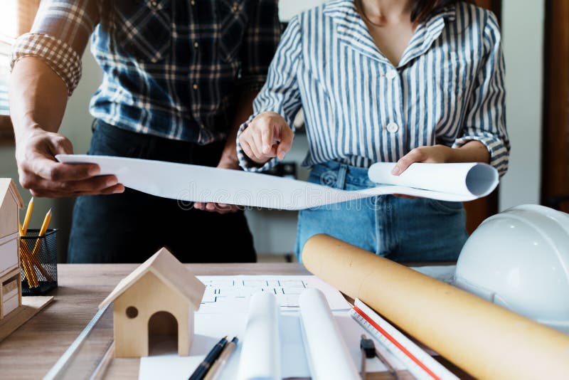 Engineers are Consulting the Team To Design an Architectural Structure ...