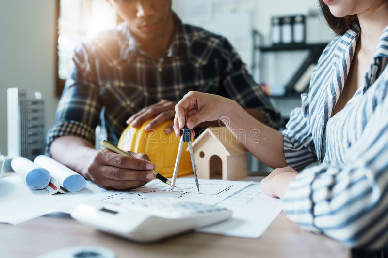 Engineers are Consulting the Team To Design an Architectural Structure ...