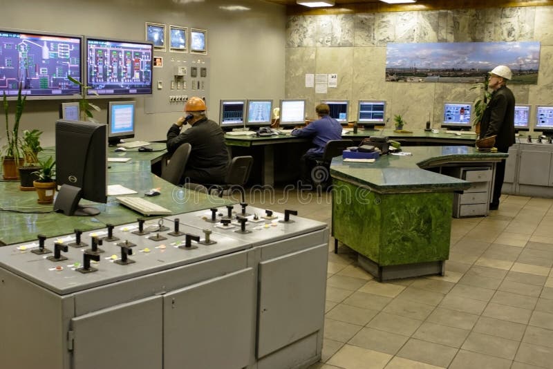 Worker in Factory Control Room Editorial Stock Image - Image of display ...