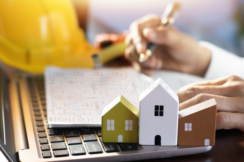 Engineers Design Construction. Engineers Construct Objects on Site Stock Image - Image of ...