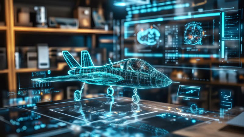 Engineers Designing Futuristic Ucav Aircraft with Augmented Reality ...