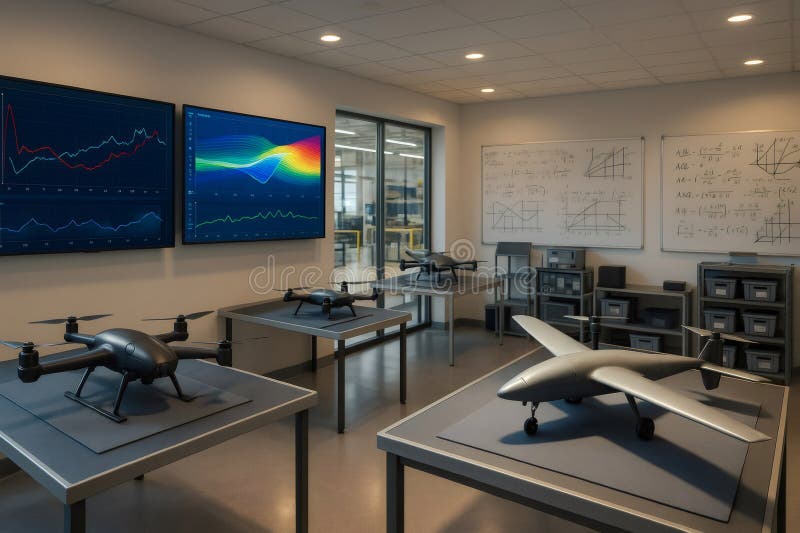 Engineers Developing New Innovative Drones in Laboratory Stock ...