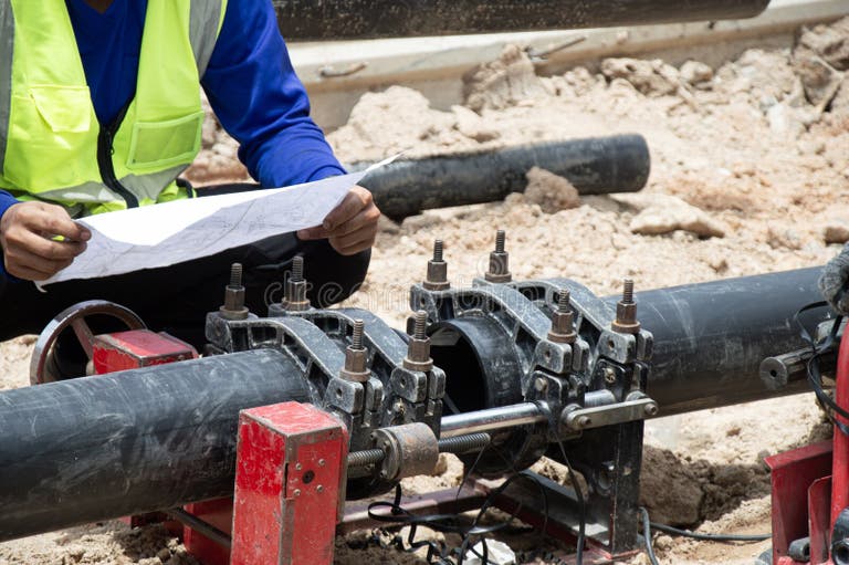 Engineers are Developing Tools To Connect Water Pipes Stock Image ...