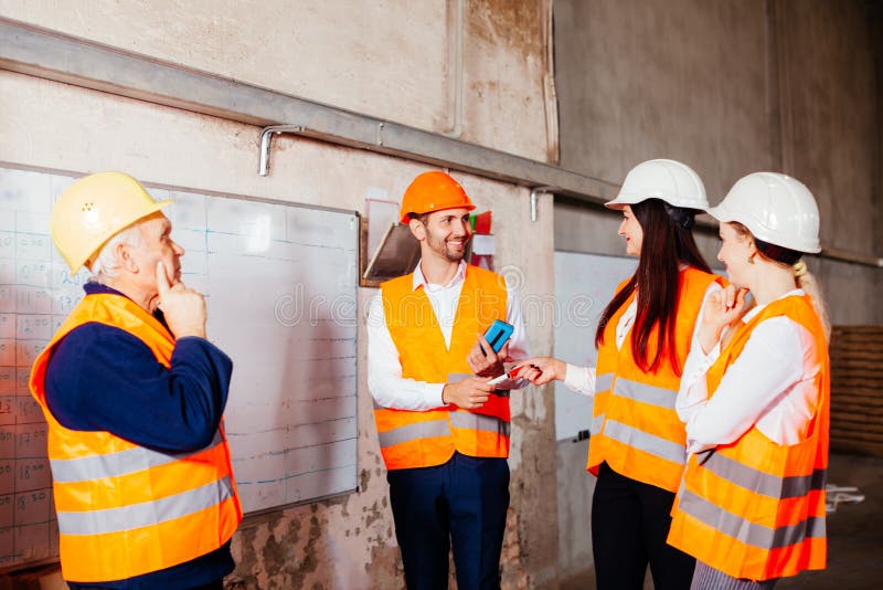 The Engineers Enjoy the Work at the Enterprise Stock Image - Image of ...