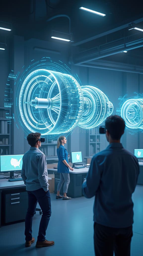 Engineers Exploring Augmented Reality Technology in High-Tech Research ...