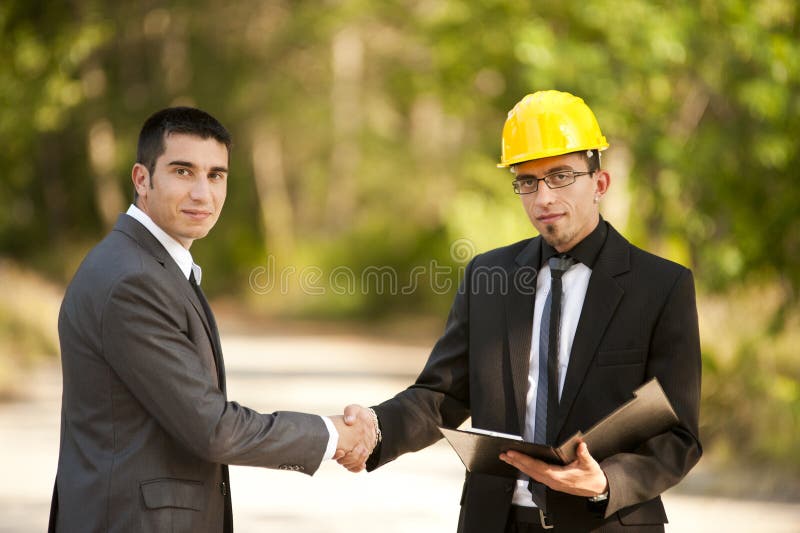 Engineers first meet stock image. Image of industry, beech - 33912615