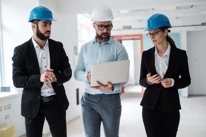 Engineers in Hardhats Have Conversation Stock Image - Image of engineer ...