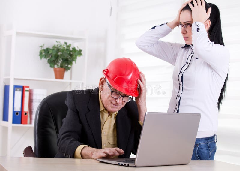 Engineers Having Big Problem in the Office Stock Image - Image of ...
